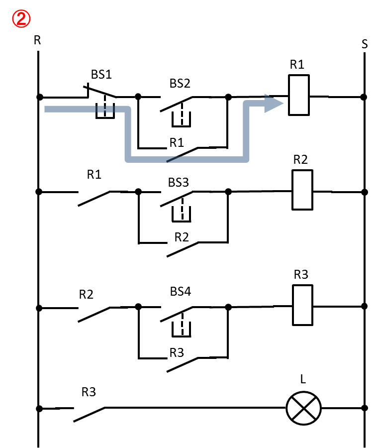 リレーシーケンスの順序回路